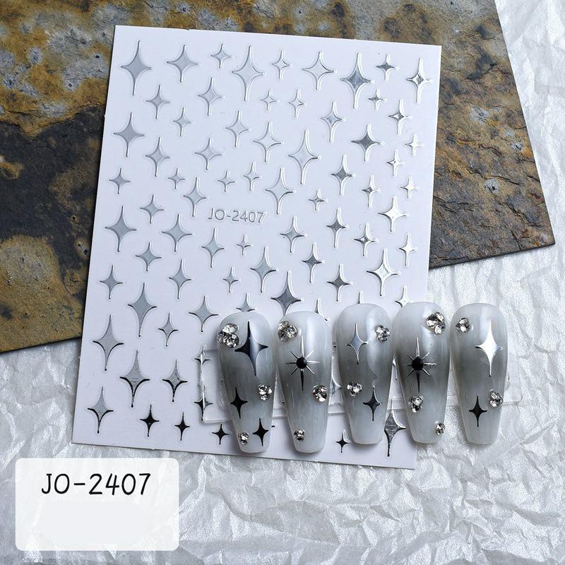 Nail Stickers - Metallic Silver - Limegirlstore