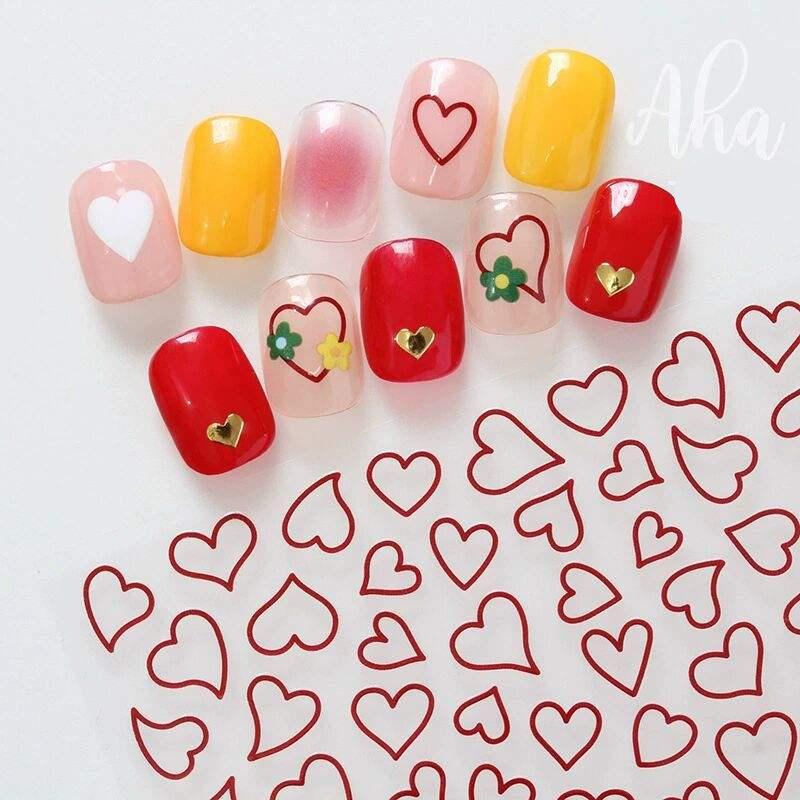Heart 3D Nail art stickers - Limegirlstore